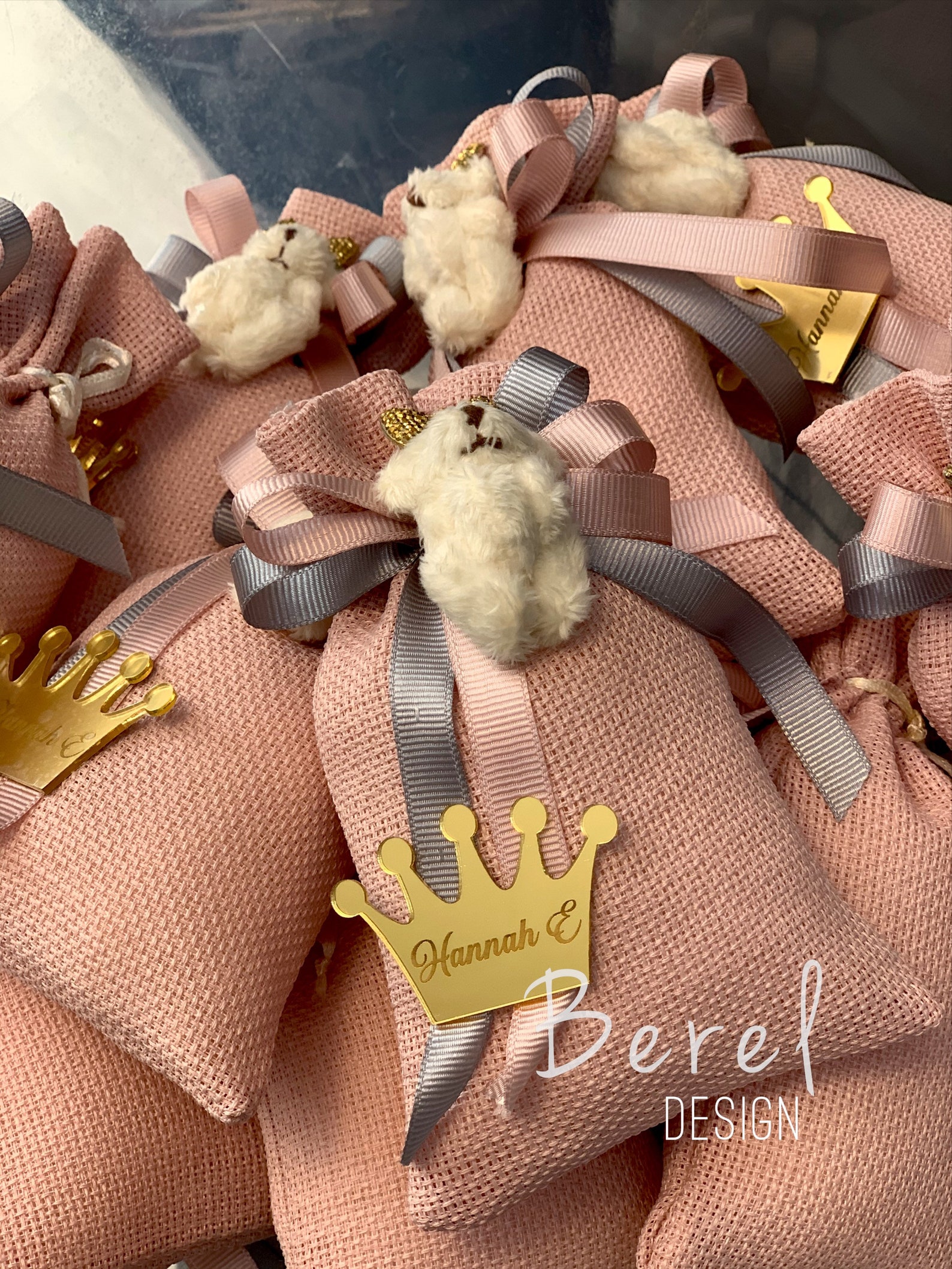 Pink Teddy Bear Sachet Bags Baby Shower Gift Bags - Etsy