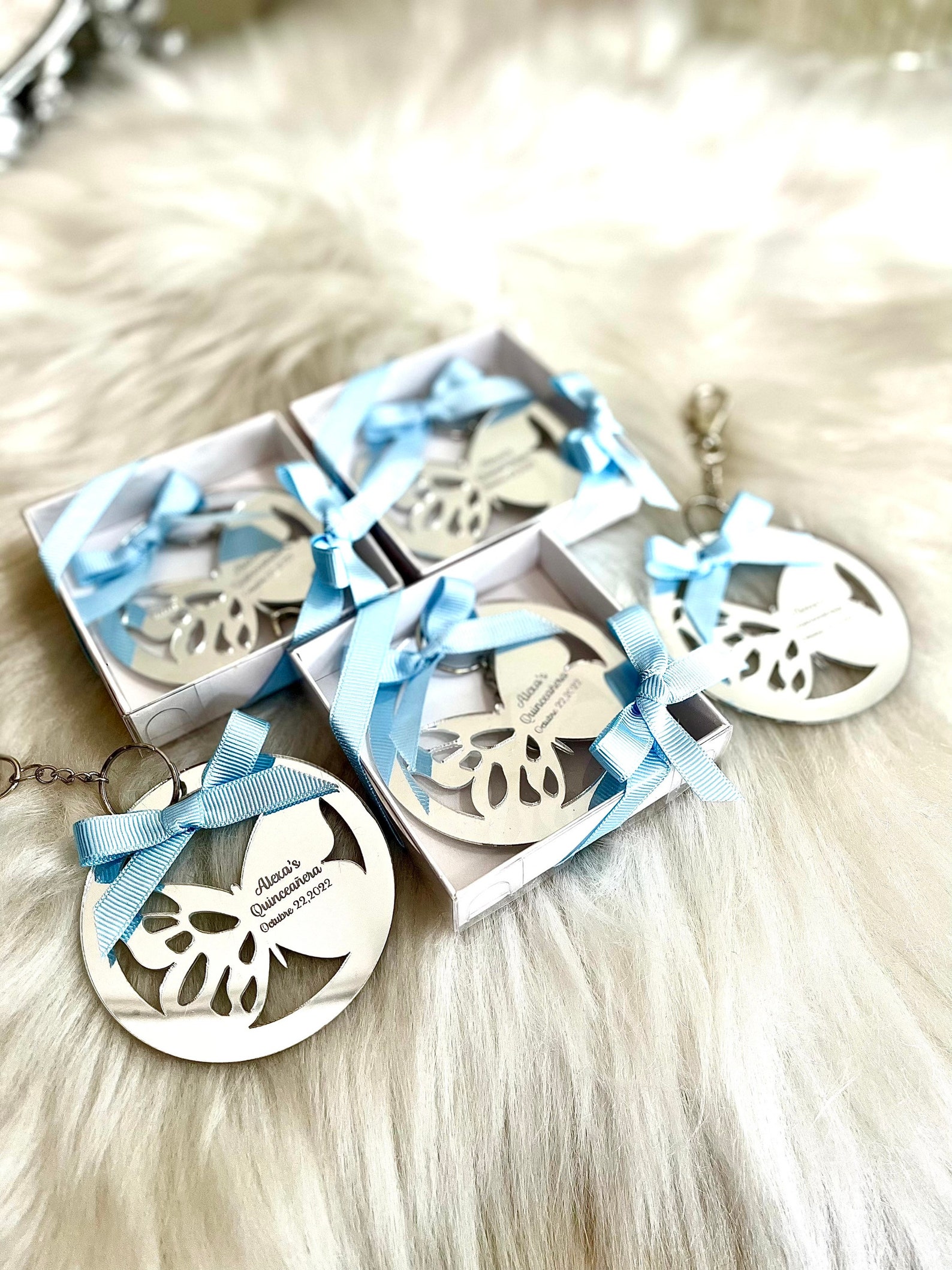 Butterfly Acrylic Keychain Box Sweet 16 Quinceañera Favors - Etsy