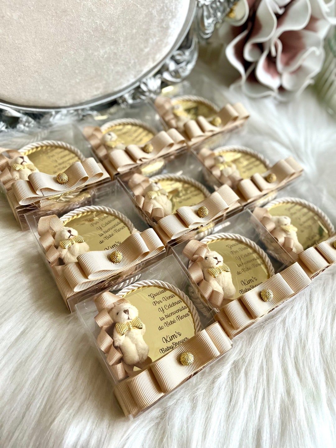 Custom Beige Teddy Bear Magnets, Brown Teddy Bear Gift, Gender Reveal ...