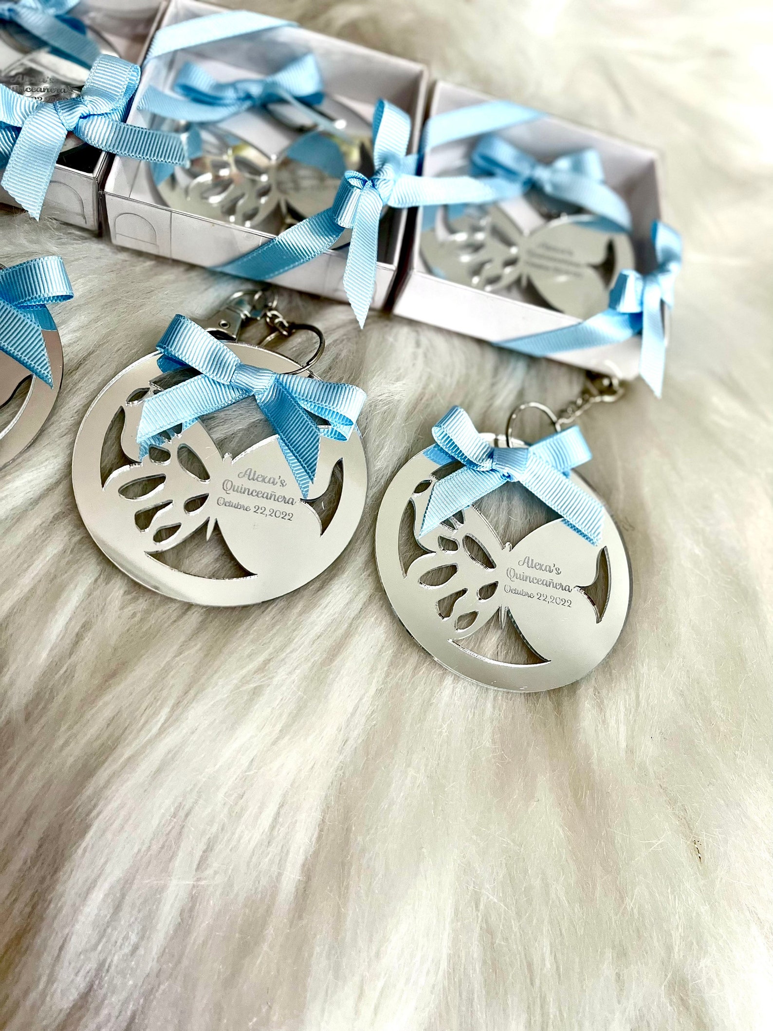 Butterfly Acrylic Keychain Box Sweet 16 Quinceañera Favors - Etsy