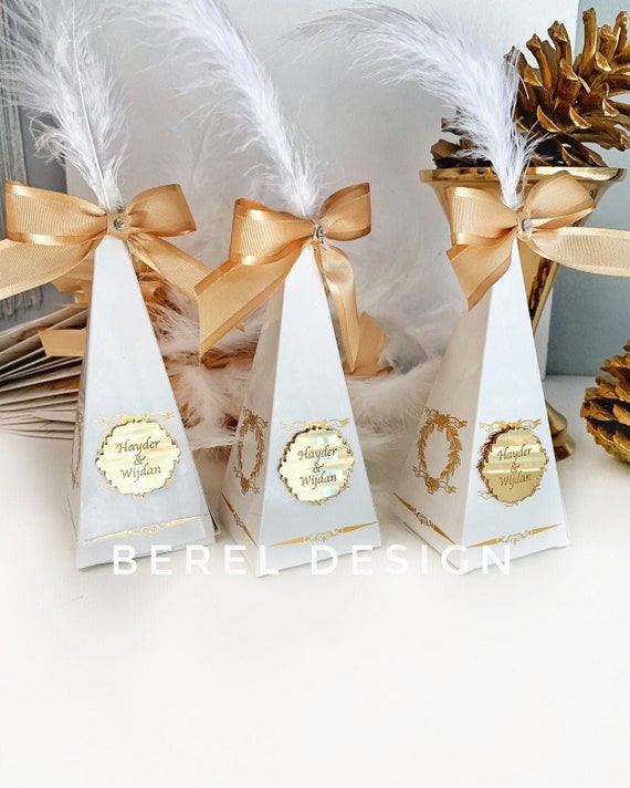 Gold Custom Cone Box Personalized Candy Box Personalized - Etsy
