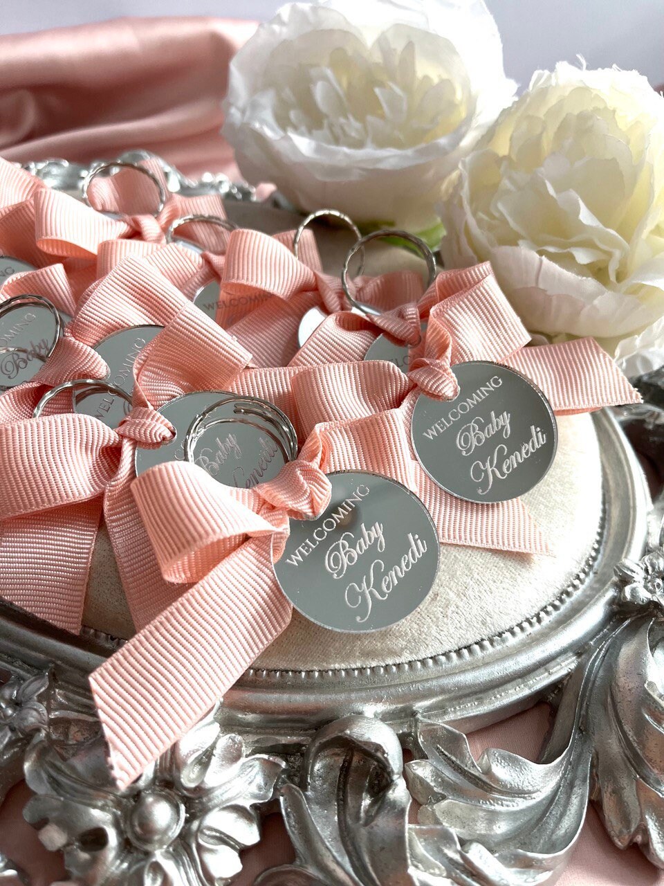 Acrylic Mirror Tag Keychains Lettering Name Tag Personalized - Etsy Canada