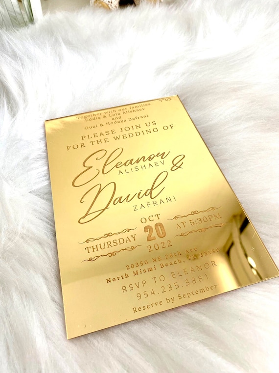 Rectangle Wedding Acrylic Invitation Card Personalized Gift - Etsy