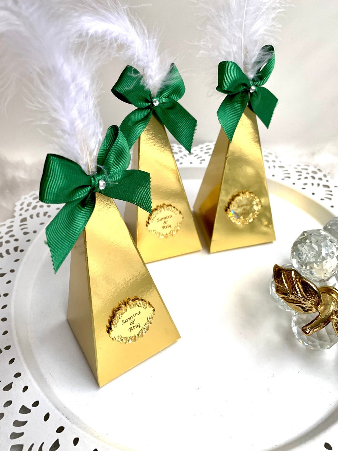 Gold Custom Cone Box, Personalized Candy Box, Personalized Gift, Party ...