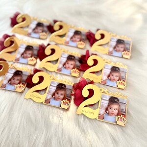 Custom Birthday Photo Frame, Second Birthday Favors, Age 2 Photo Favors ...