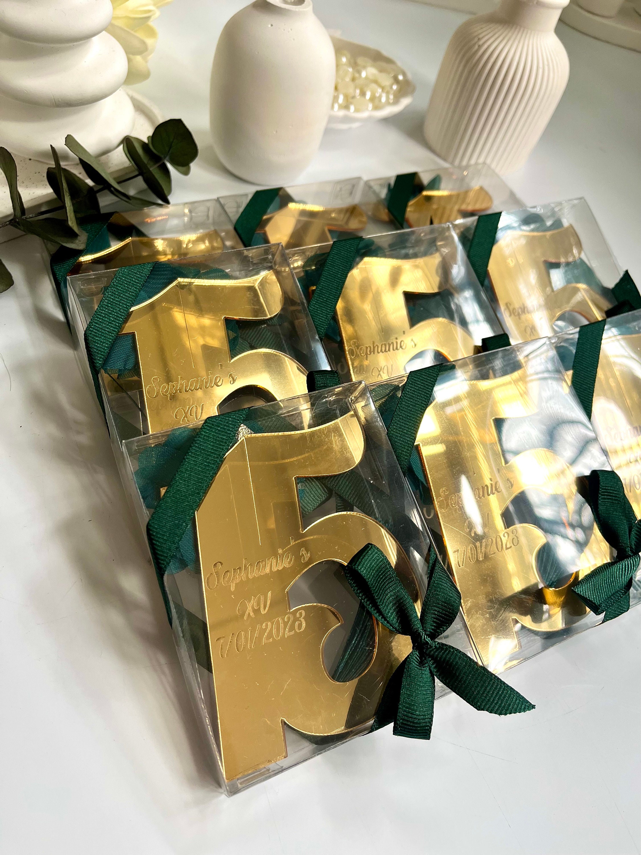 Emerald Green Mis Quince Años Gifts, Sweet 15 Favor, Sweet15 Magnets ...