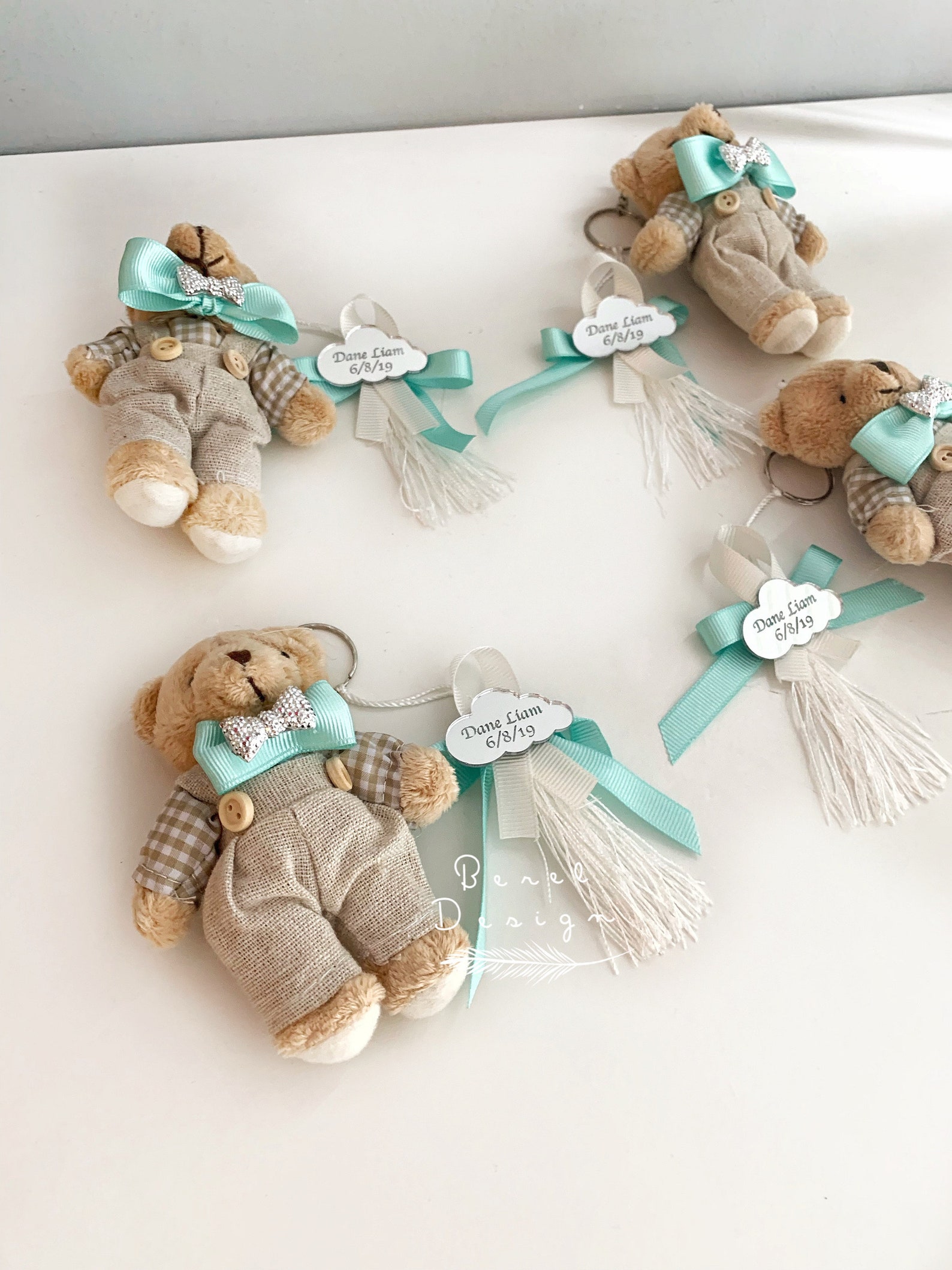 Custom Teddy Bear Keychain, Personalized Gifts, Birthday Favors, Baby ...