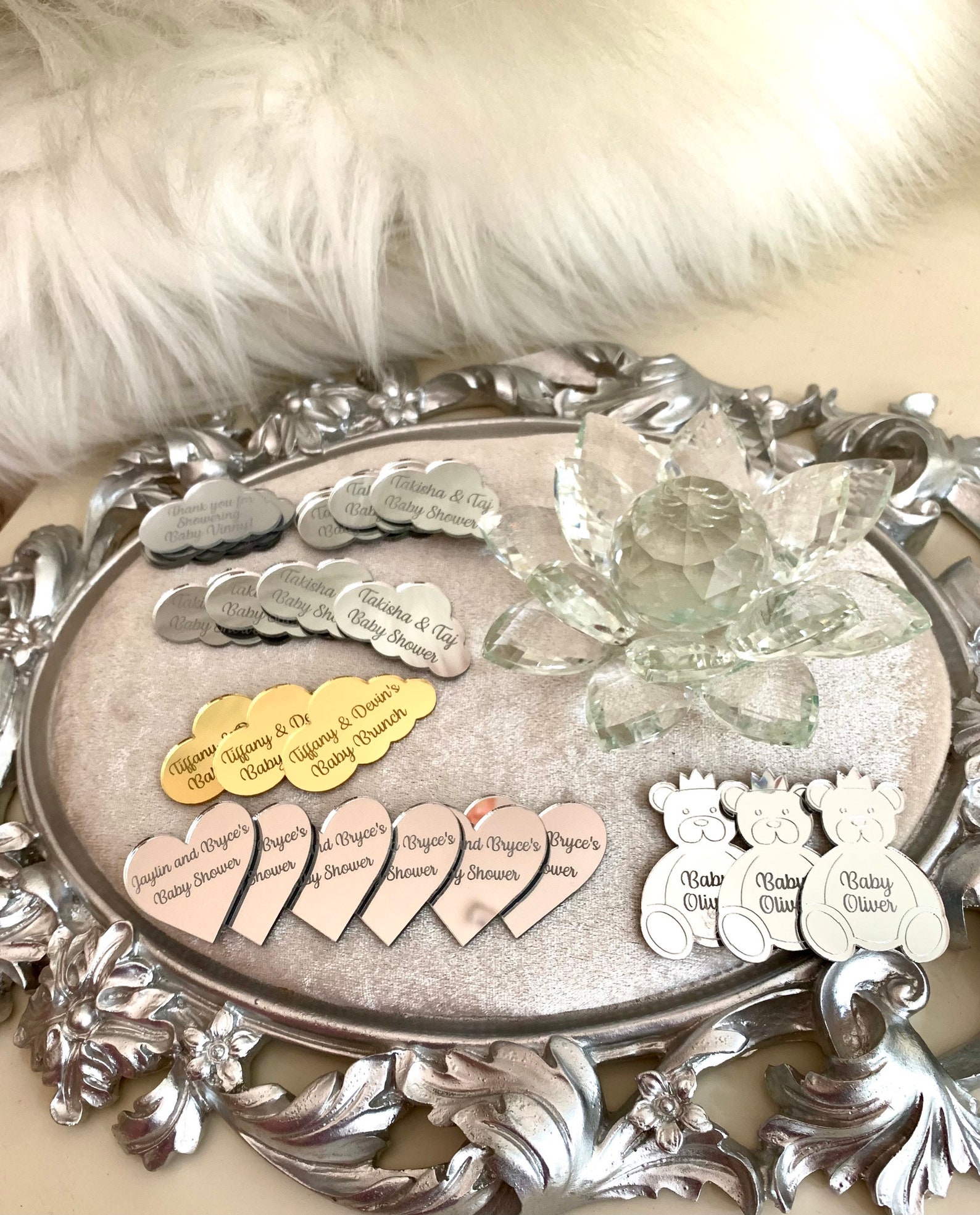 Teddy Bear Custom Clear Acrylic Mirror Tags Personalized Gift - Etsy