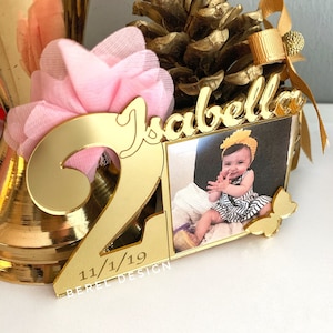 Custom Birthday Photo Frame, Second Birthday Favors, Age 2 Photo Favors ...