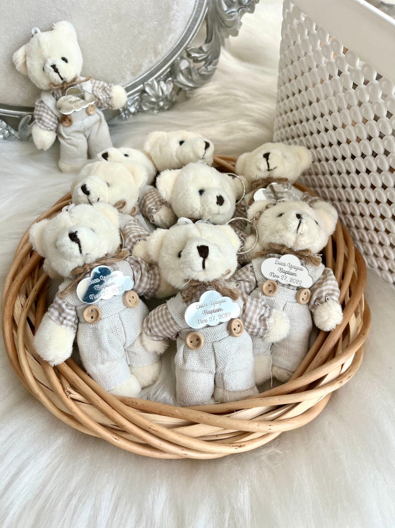 Custom Teddy Bear Baby Shower Favors White Teddy Bear Party - Etsy