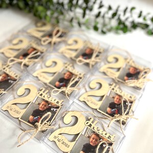 Wooden 2nd Birthday Photo Magnet, Wooden Photo Frame, Second Birthday ...