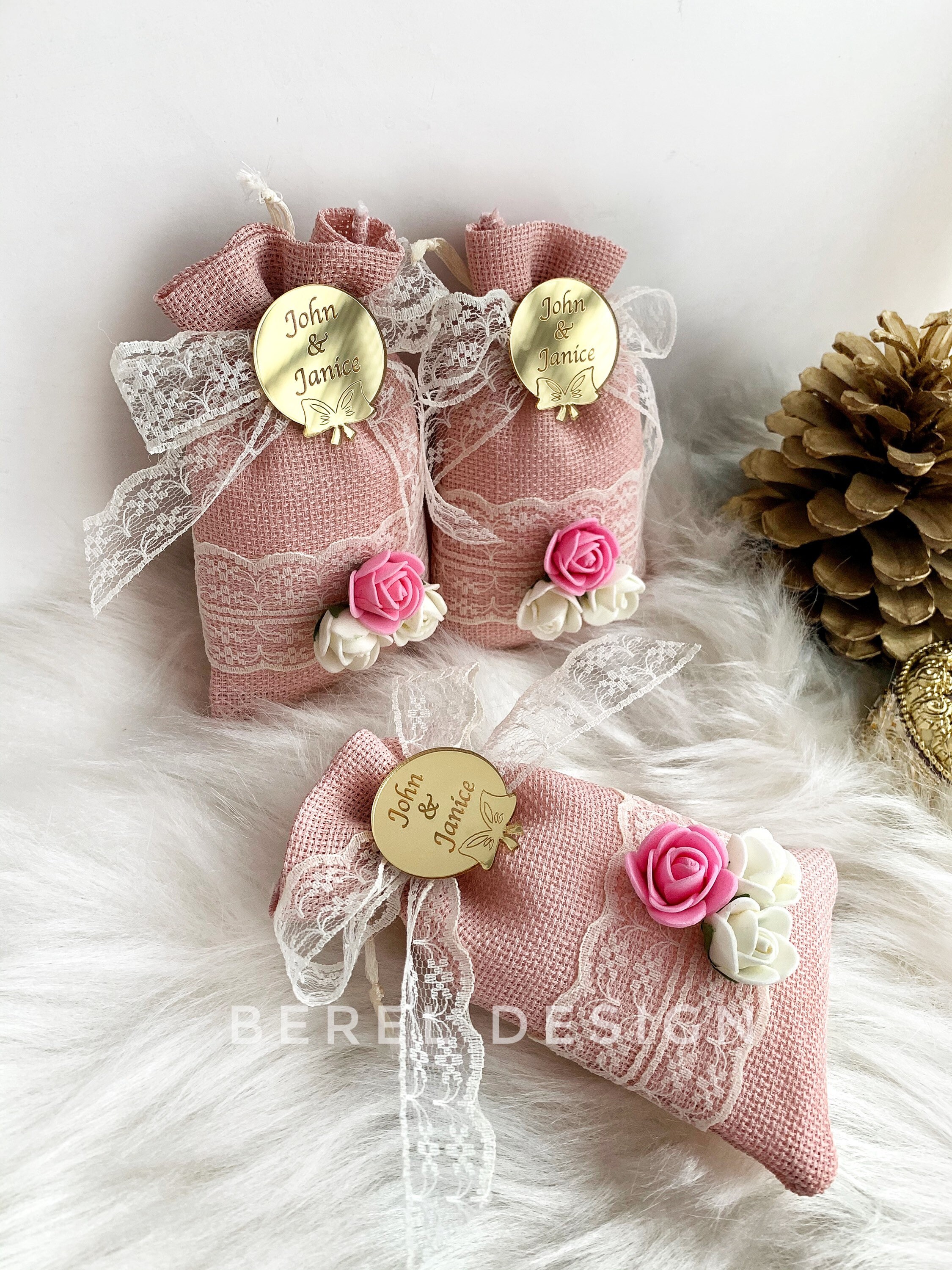 Custom Pink Sachet Bags Personalized Gifts Baby Shower - Etsy