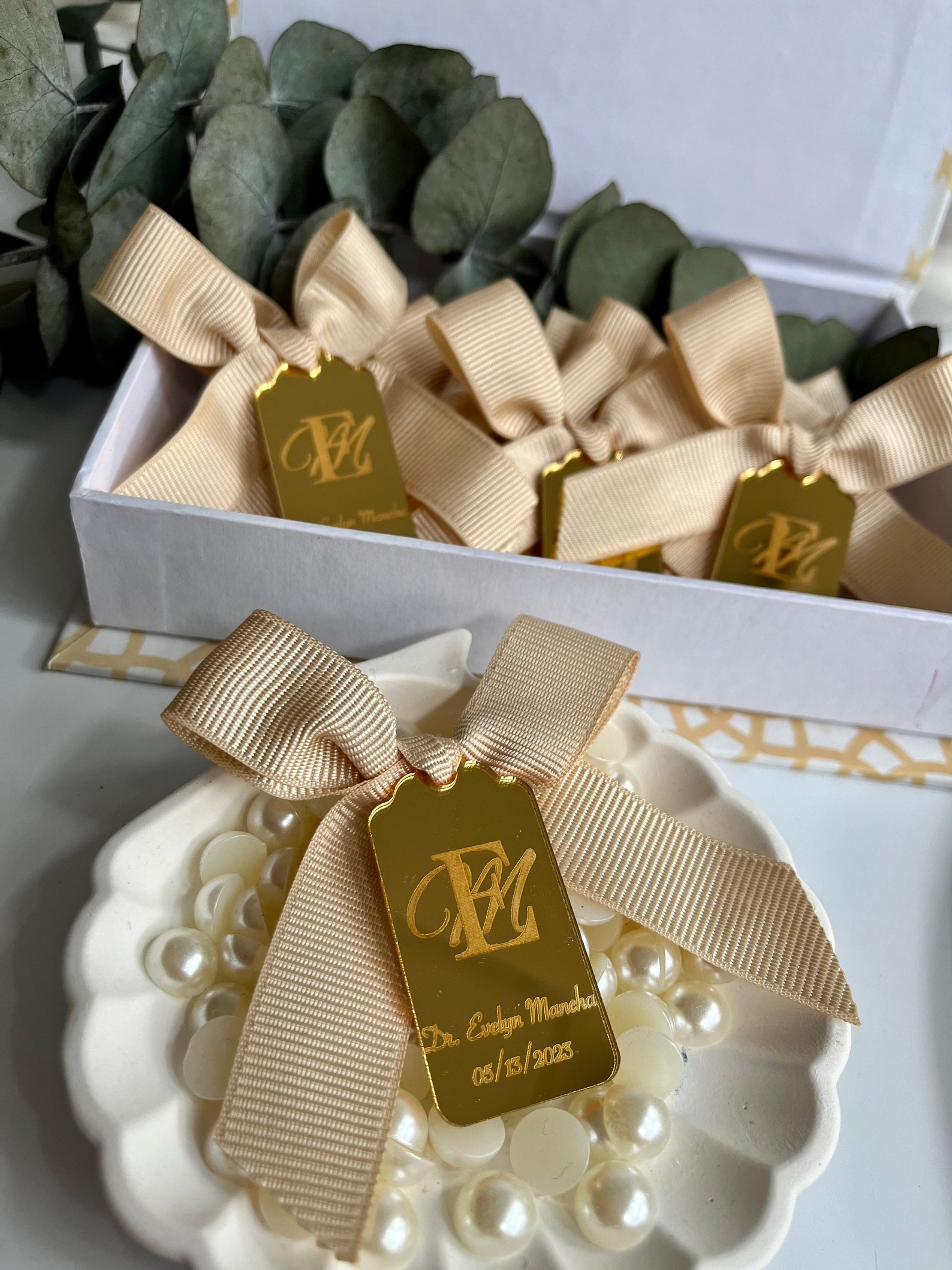 Gold Acrylic Mirror Tag, Wedding Name Tags, Reception Token, Luxury Tag ...