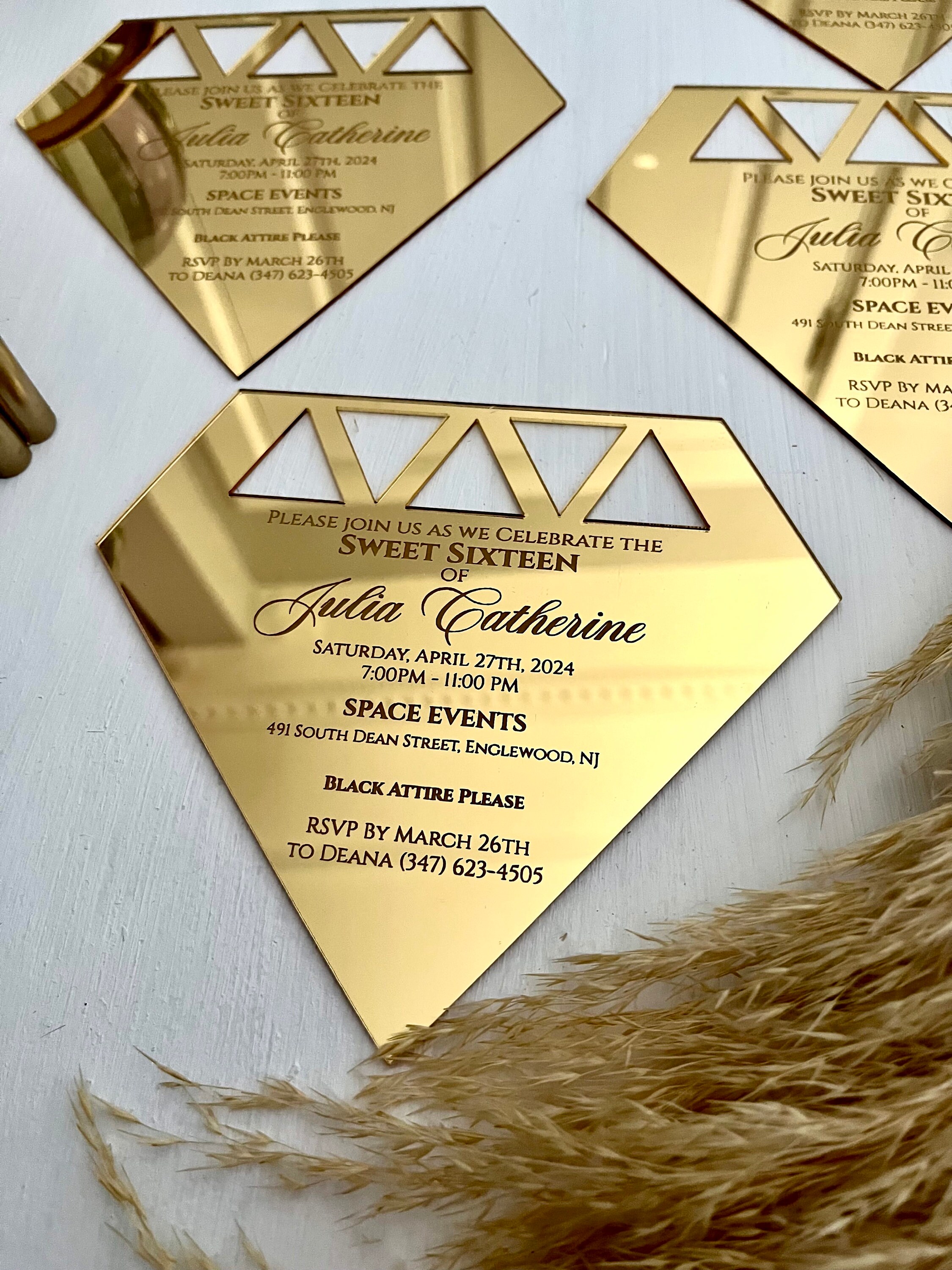Diamond Wedding Acrylic Invitation Card, Diamond Wedding Gift Card ...
