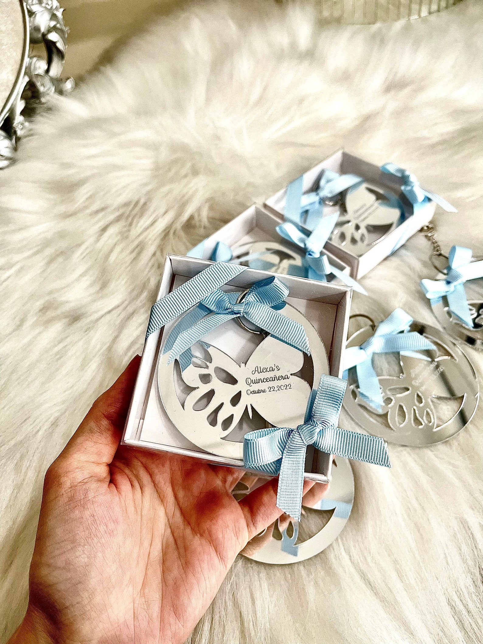 Butterfly Acrylic Keychain Box Sweet 16 Quinceañera Favors - Etsy