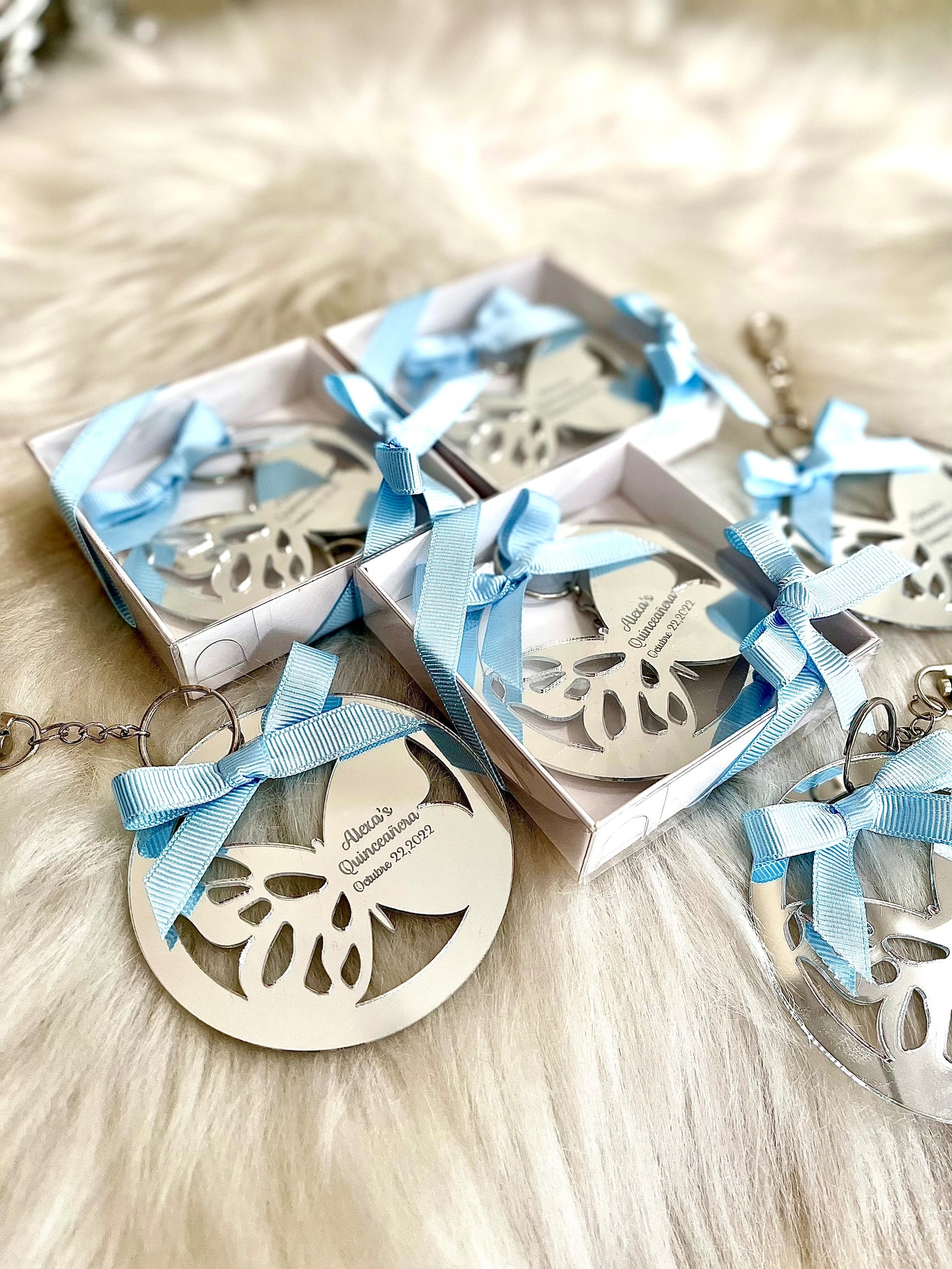 Butterfly Acrylic Keychain Box Sweet 16 Quinceañera Favors - Etsy