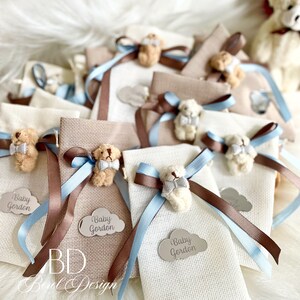 Beige Teddy Bear Sachet Bags, Bear Theme Party, Baby Shower Gifts ...