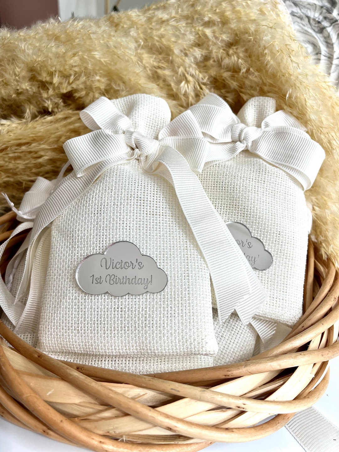 Custom Cloud Theme White Gift Bags, Cloud Party Gift Bag, Cloud Baby ...