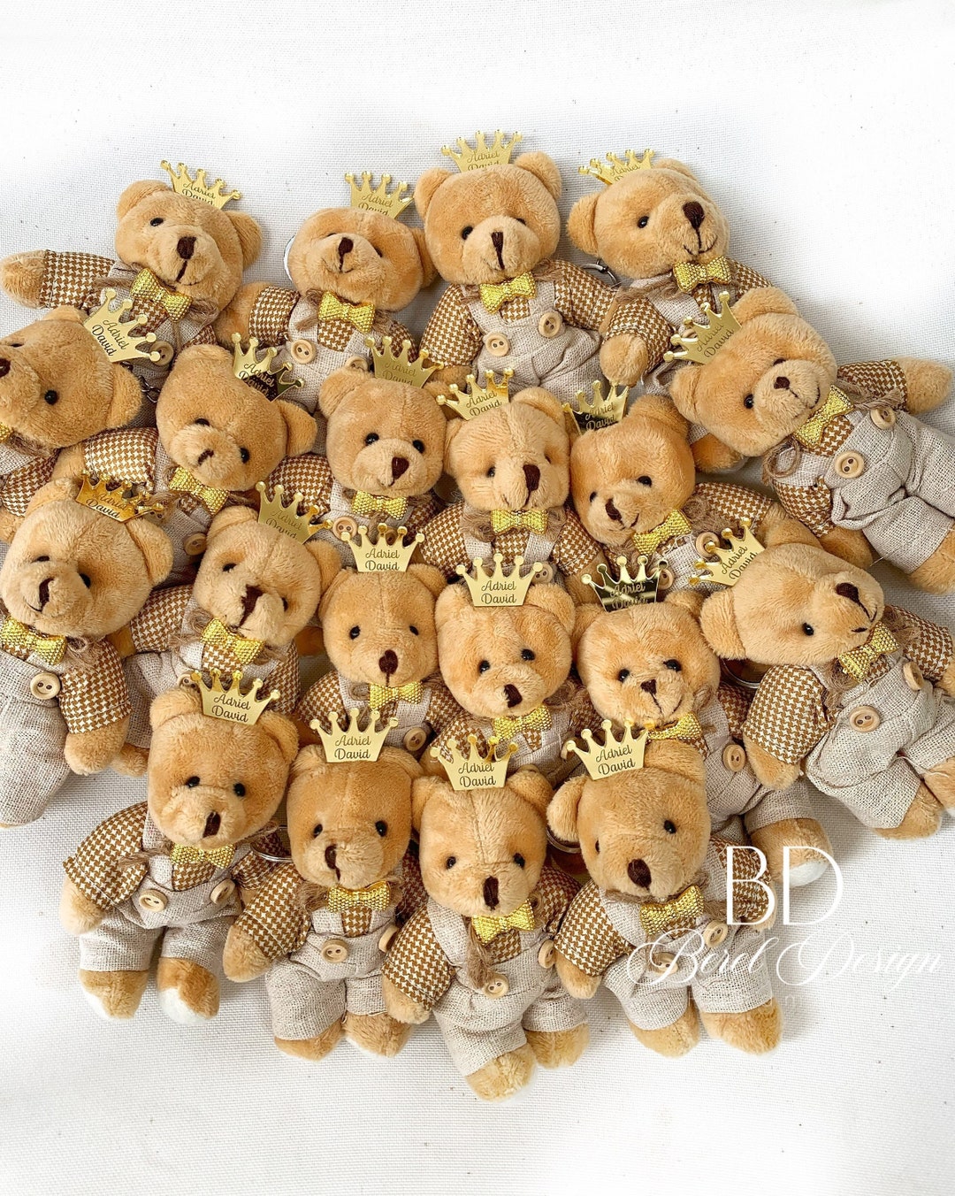 Custom Teddy Bear Baby Shower Favors, Bear Birthday Keychain, Kids ...