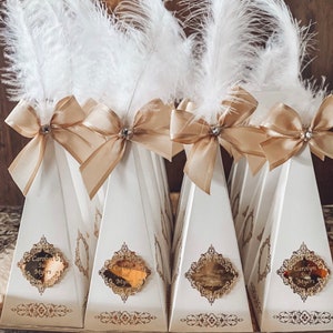 Gold Custom Cone Box, Personalized Candy Box, Personalized Gift, Party ...