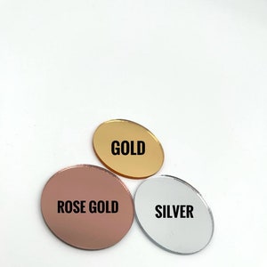 Rose Gold Plain Acrylic Mirror Tag, Wedding Name Tag, Label Gift Tag ...