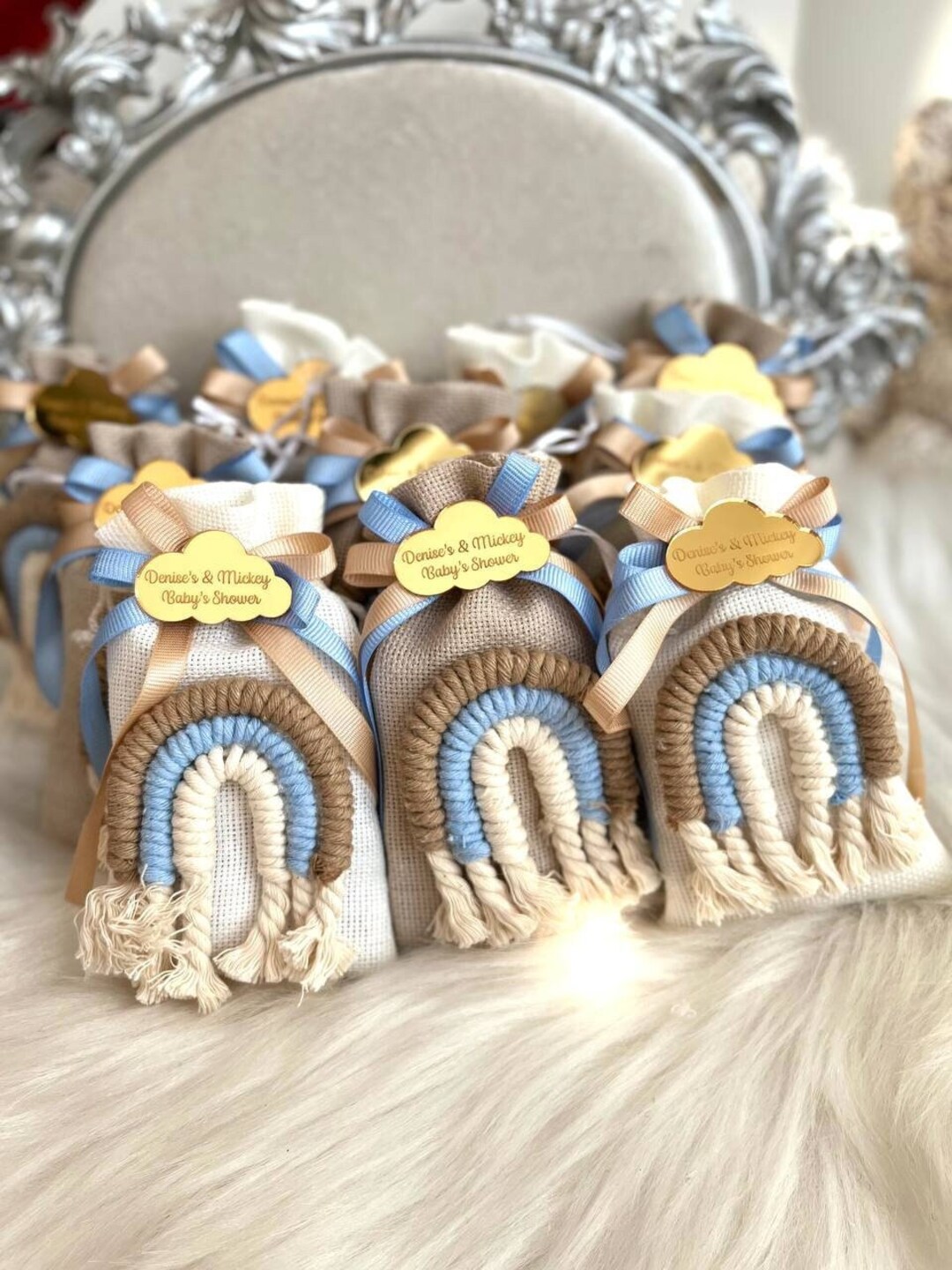 Boho Rainbow Baby Boy Shower Favors, Boho Rainbow Birthday Treat Bags ...