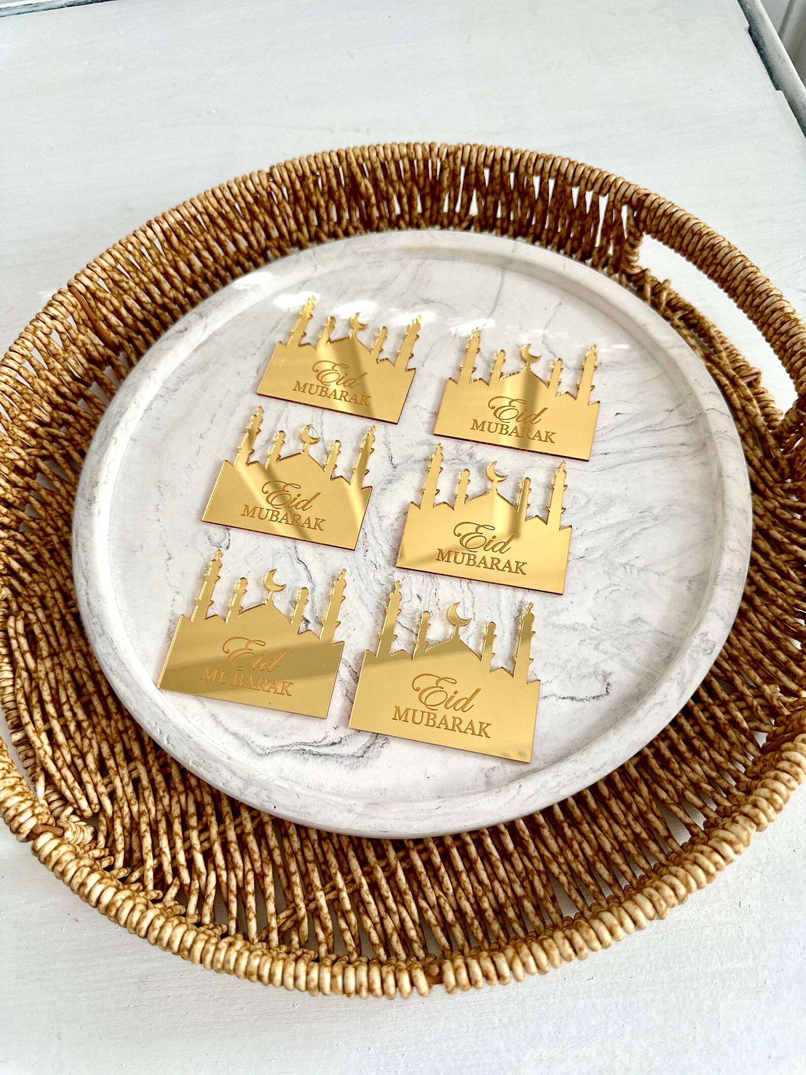 Gold Eid Mubarak Tag, Ramadan Acrylic Label, Eid Mubarak Gift Tag ...