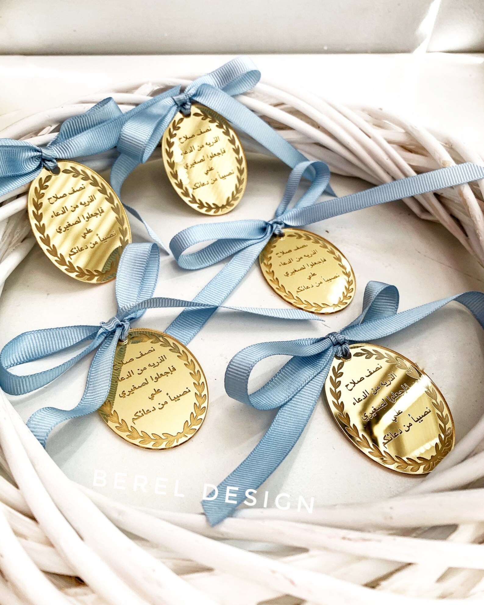 Custom Baby Welcoming Ribbon Acrylic Mirror Tags Lettering | Etsy