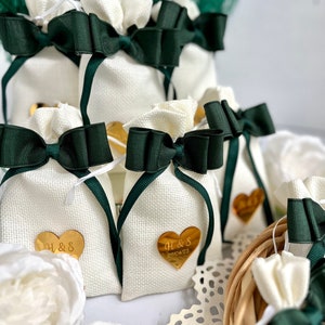 Emerald Green Sachet Bags, Wedding Sachet Bags, Personalized Gift ...
