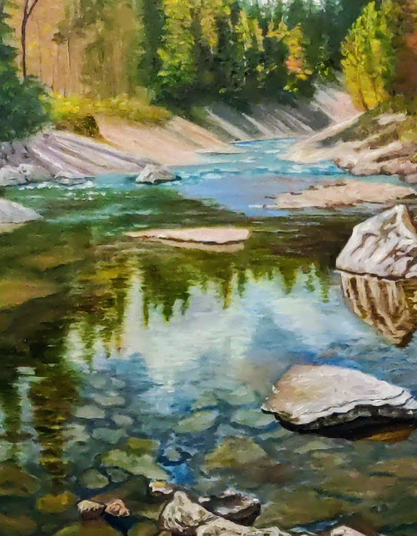 Cristal River. Original Oil Painting on Canvas 16"x20". Mountain ...