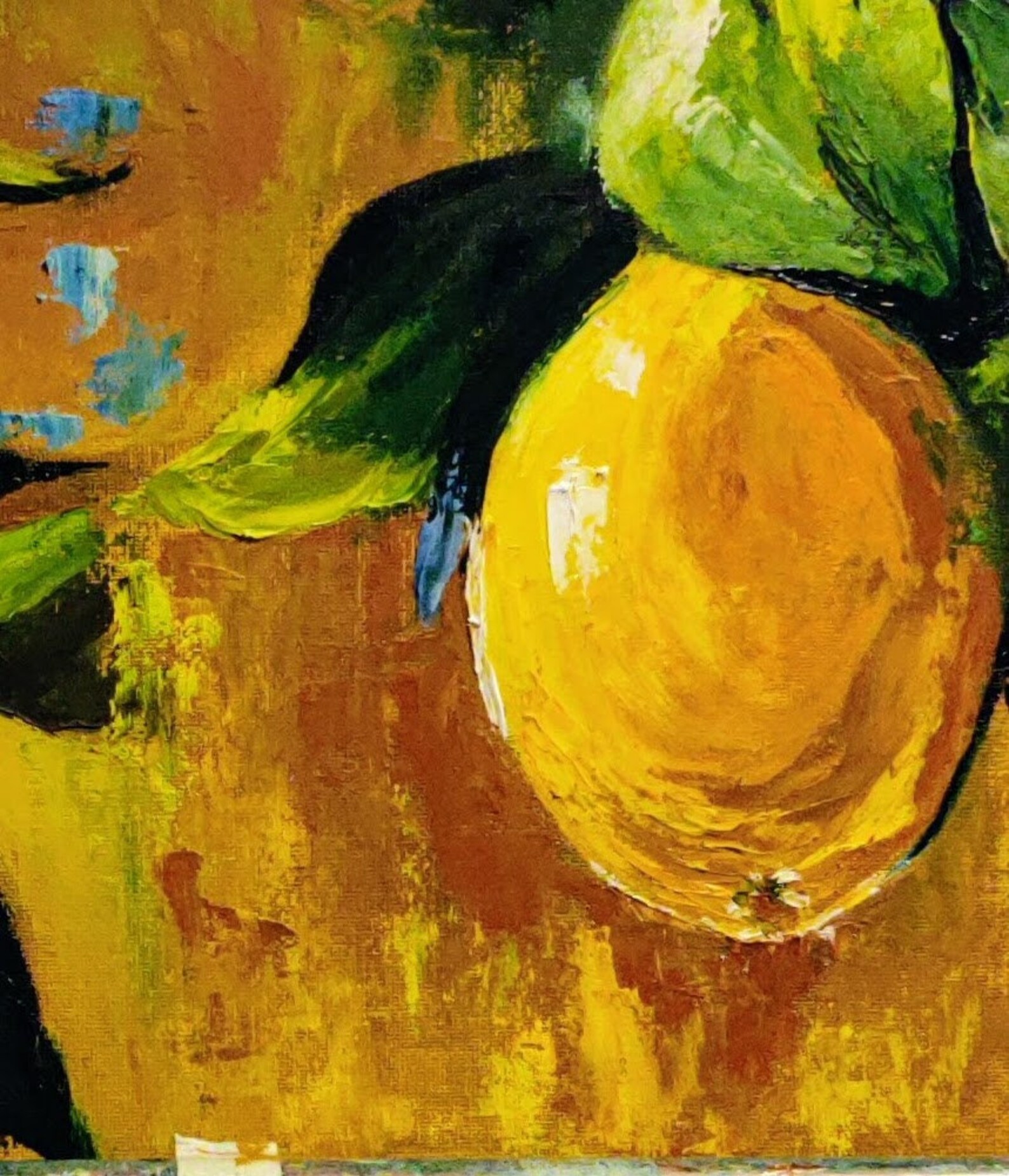 Lemon Tree Oil Original Painting on Canvas Panel 12"x16" Palette Knife ...