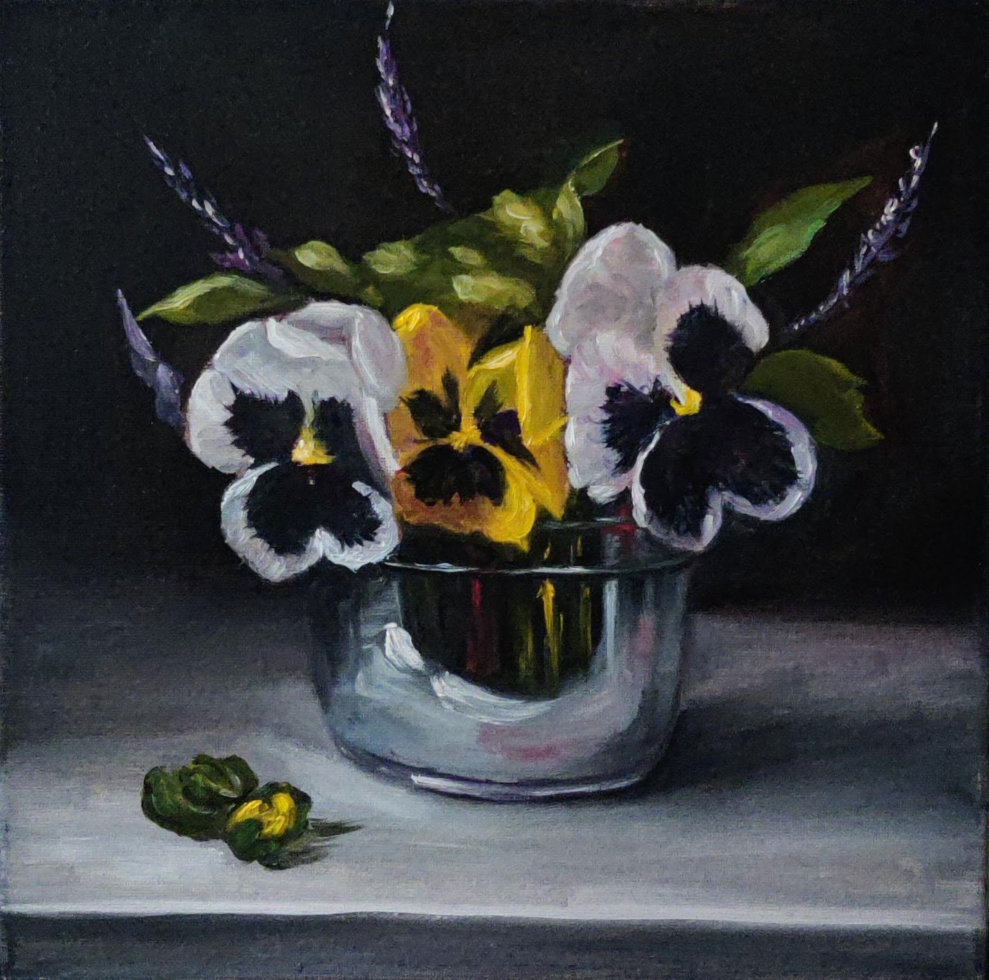 Pansies Oil Painting on Canvas 12"x12" Original Wall Decor Square ...