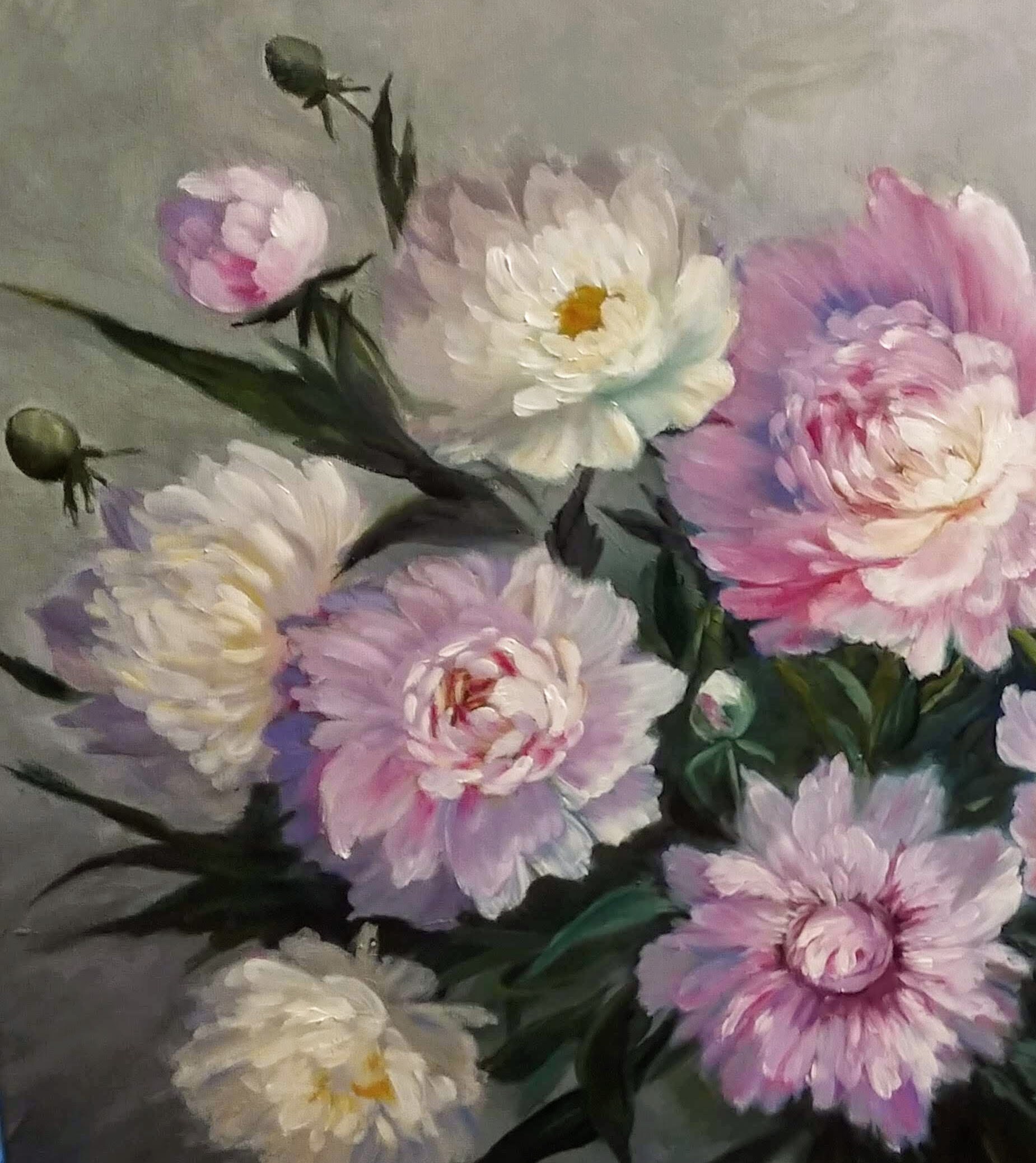 Peonies. Original Oil Painting on Canvas 24x18 - Etsy