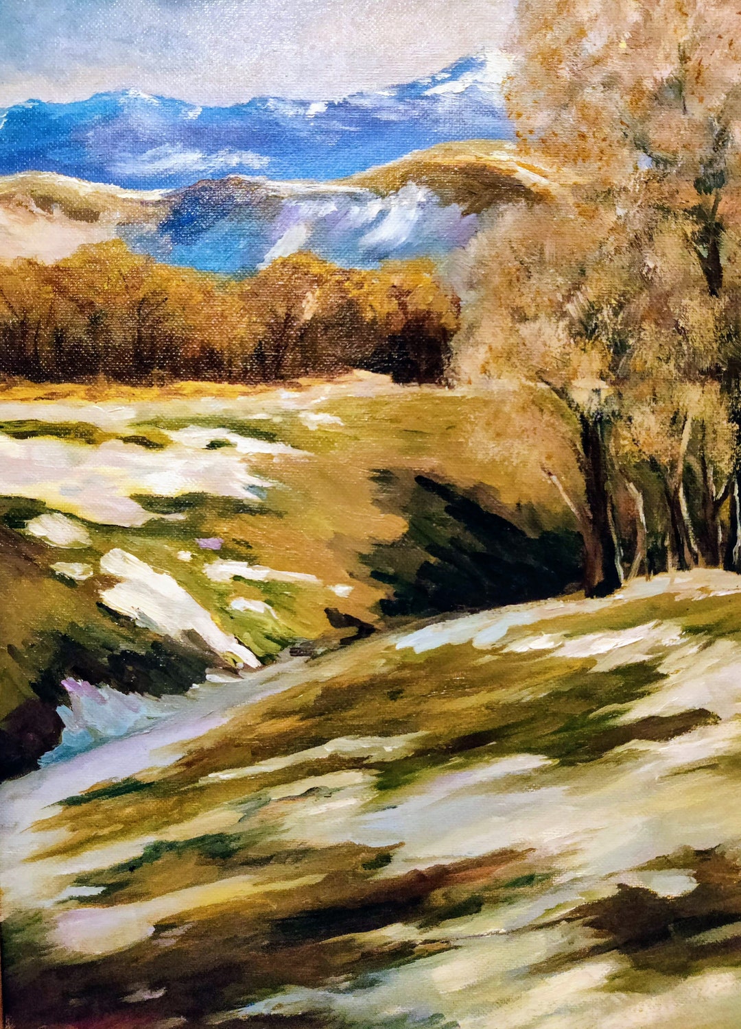 Spring Landscape Painting ORIGINAL Oil Painting on Canvas12"x16 ...