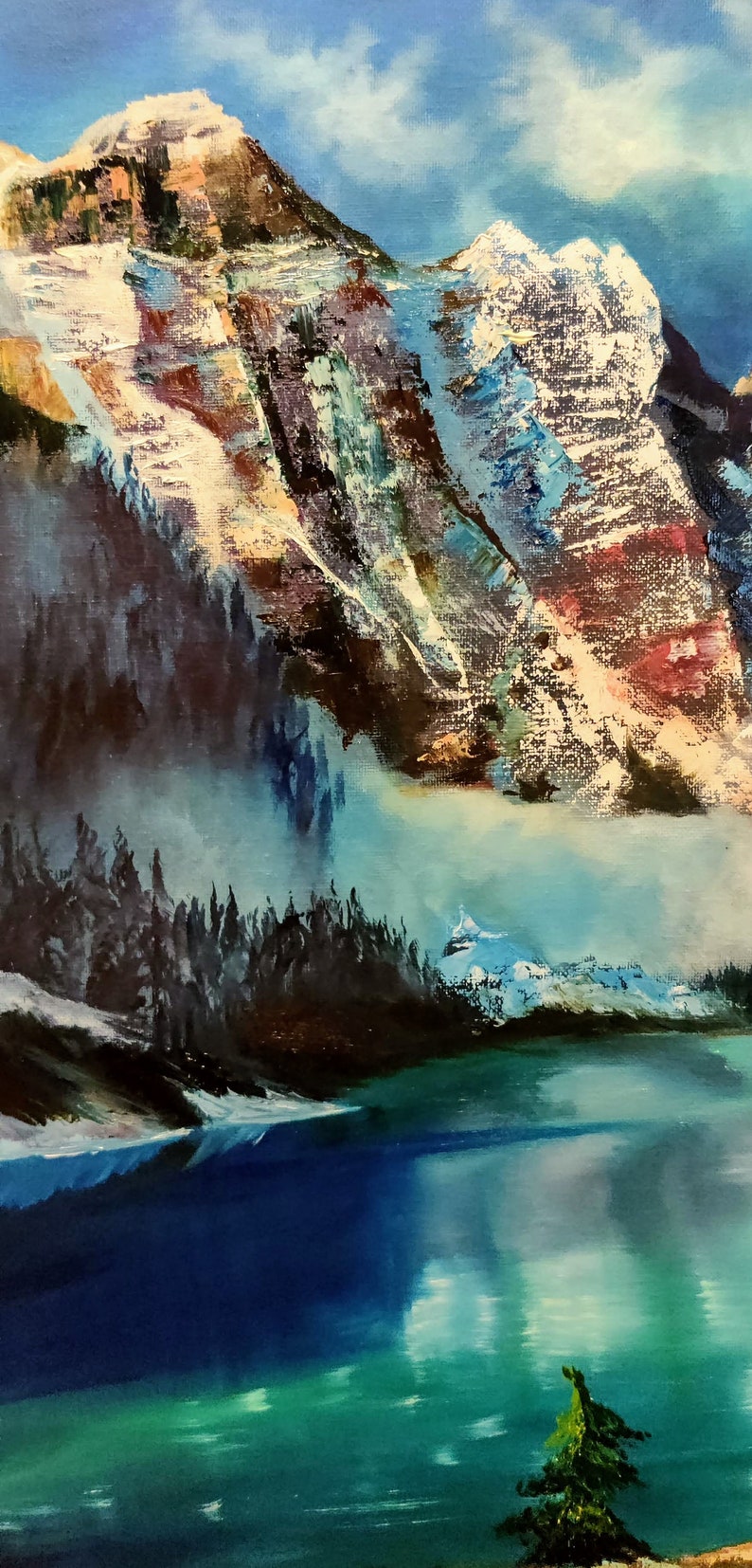 Moraine Lake in Banff National Park Hand Painted Original Oil - Etsy