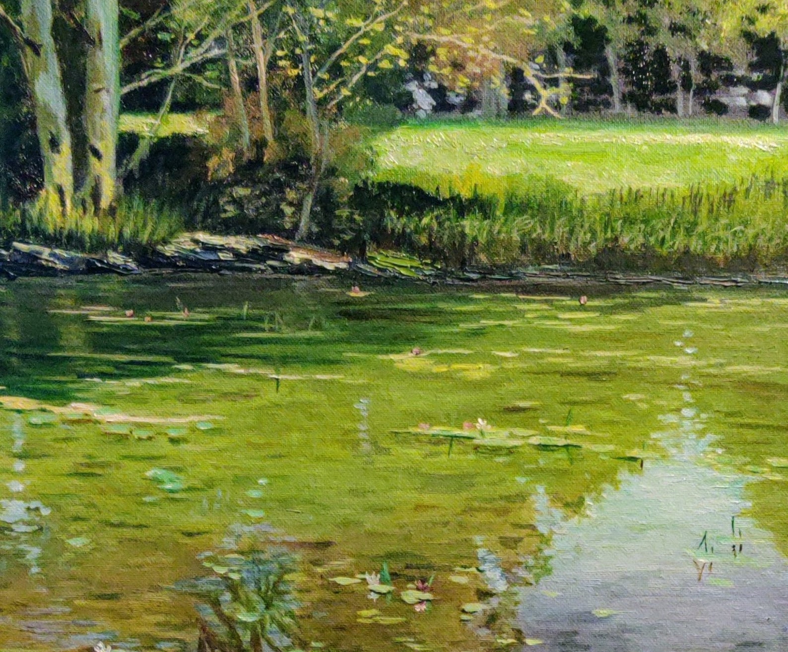 Old Pond. Reflection . Original Oil Painting 14x14forest Landscape ...