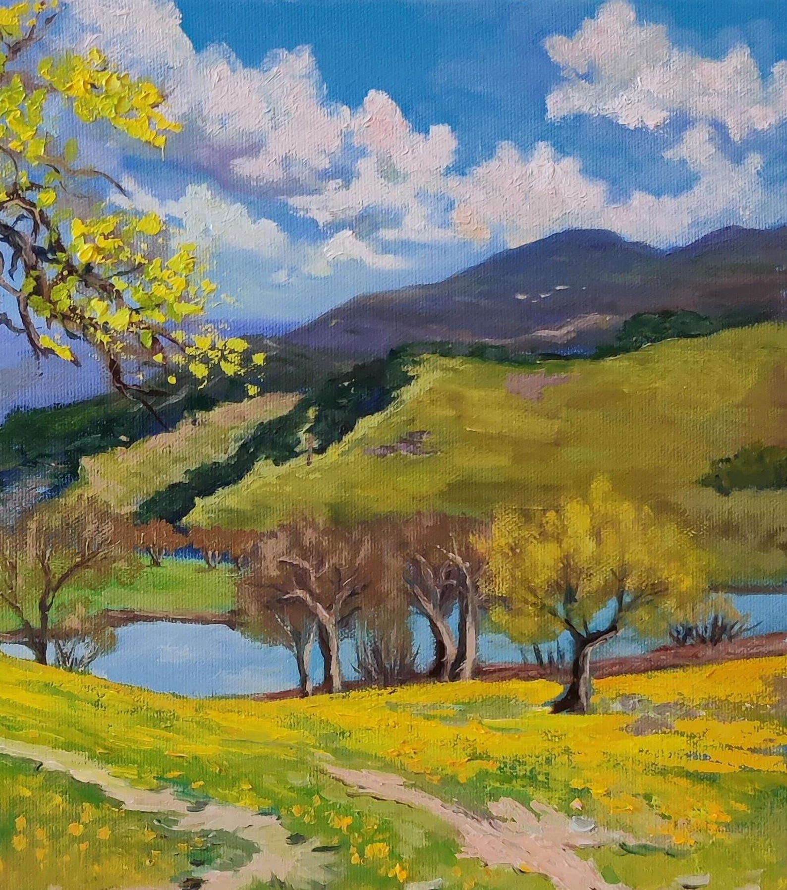 Early Spring Landscape Painting Oil Painting on Gallery Wrapped ...