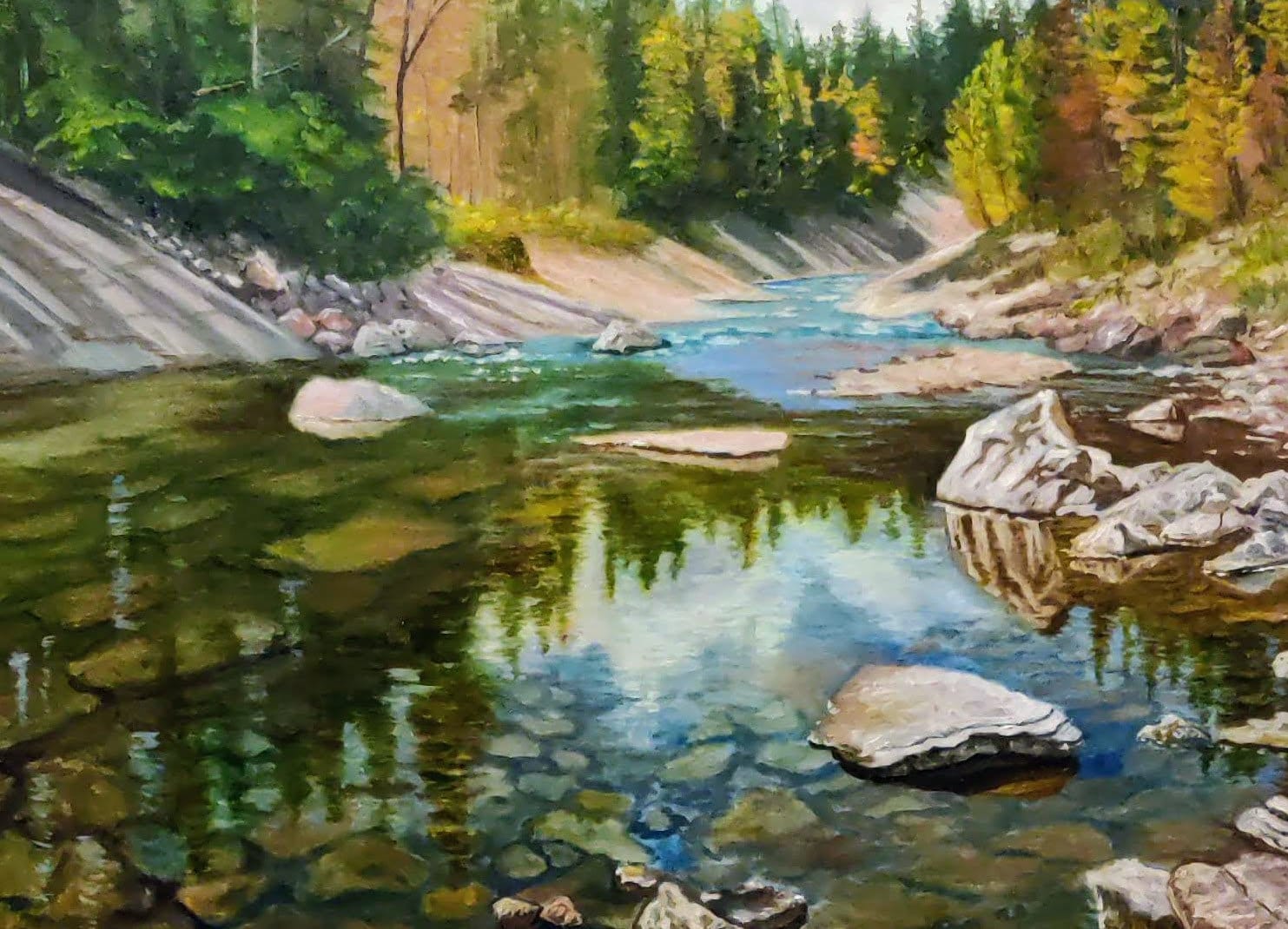 Cristal River. Original Oil Painting on Canvas 16"x20". Mountain ...