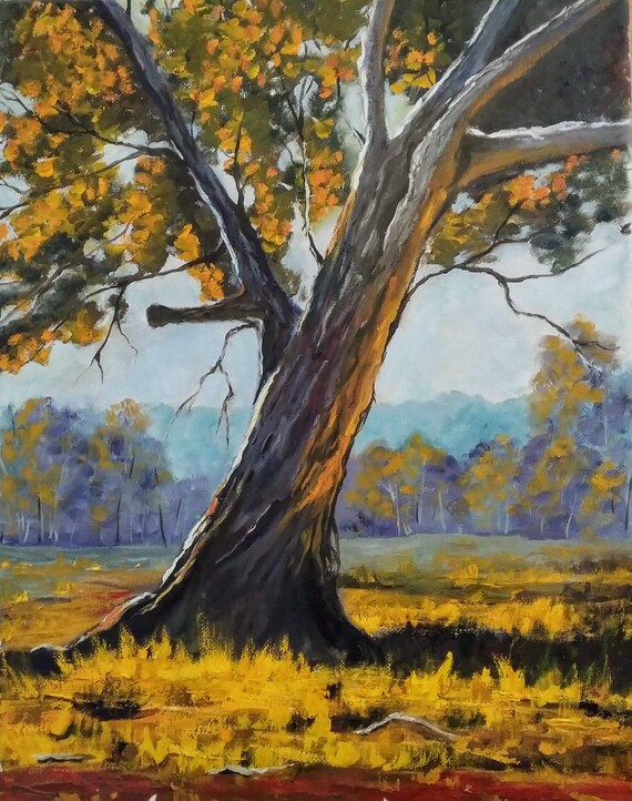 Autumn Tree. Landscape Painting ORIGINAL Oil Painting on | Etsy