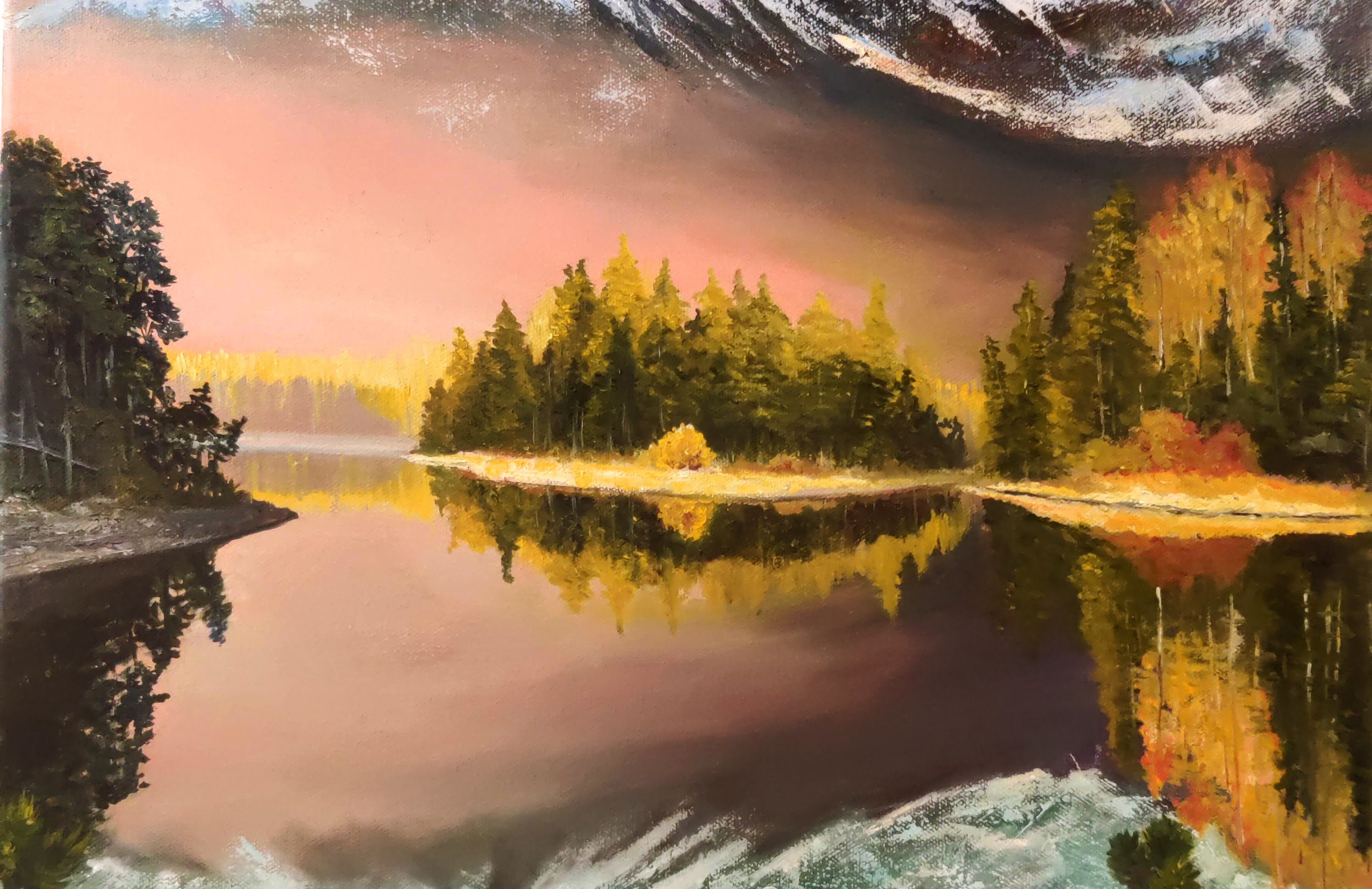 Mountain Reflection. Original Oil Painting on Canvas - Etsy