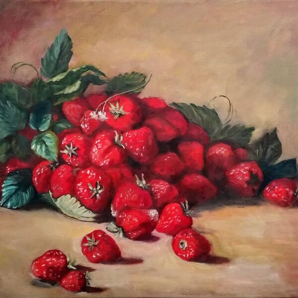 Strawberry Oil Original Painting - Etsy