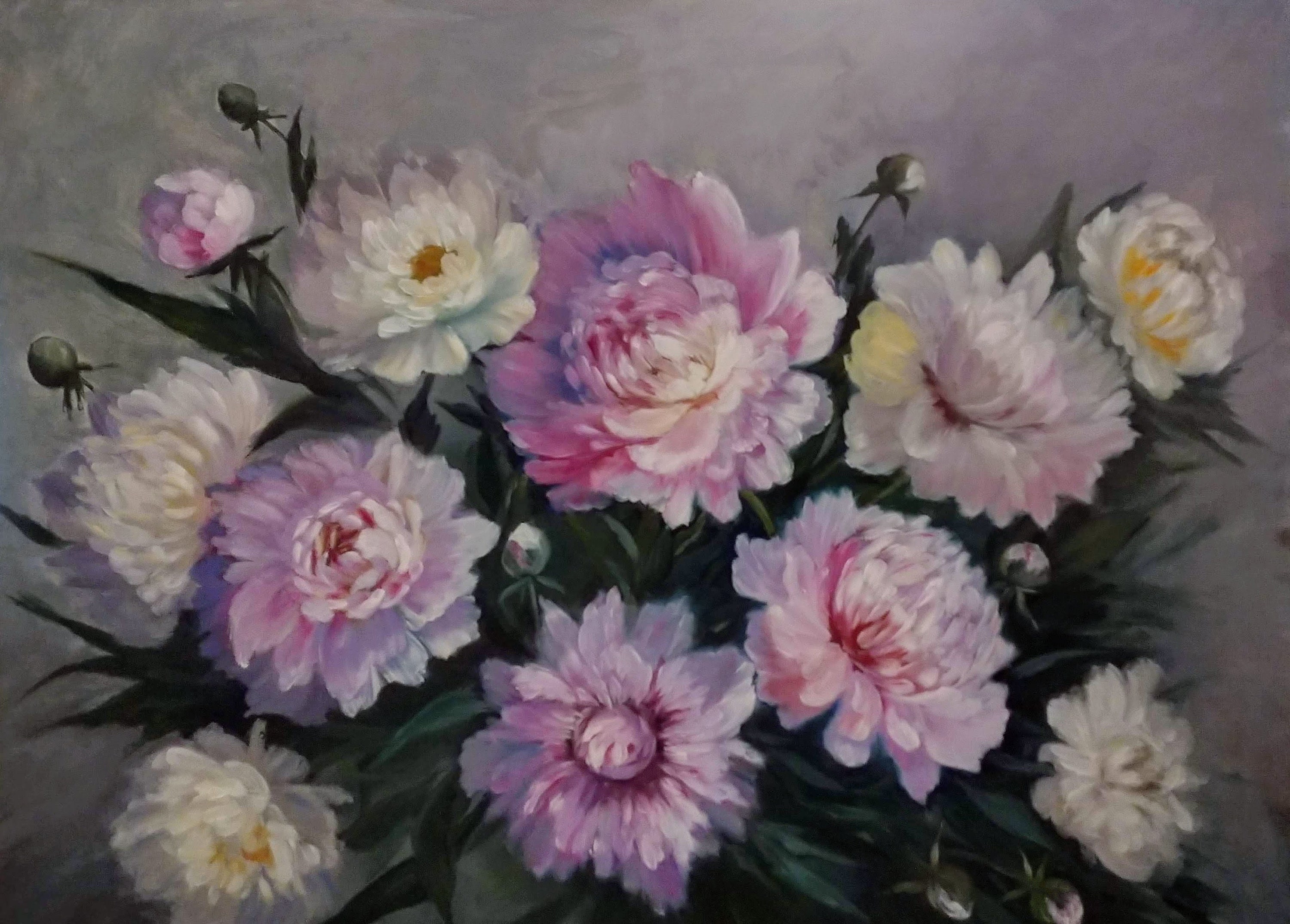 Peonies. Original Oil Painting on Canvas 24x18 - Etsy