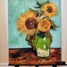 Three Sunflowers . Art Reproduction of "three Sunflowers in a Vase ...