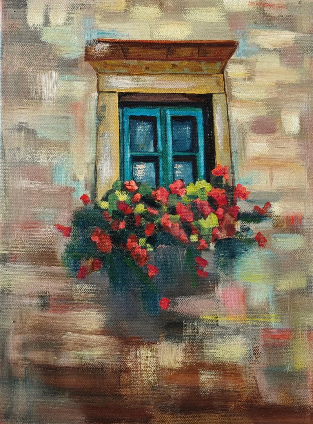 The Blue Window. Original Oil Painting on Canvas 9"x12" Window and ...