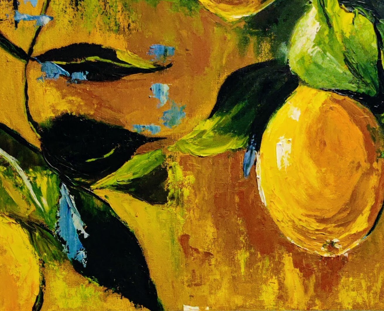 Lemon Tree Oil Original Painting on Canvas Panel 12"x16" Palette Knife ...