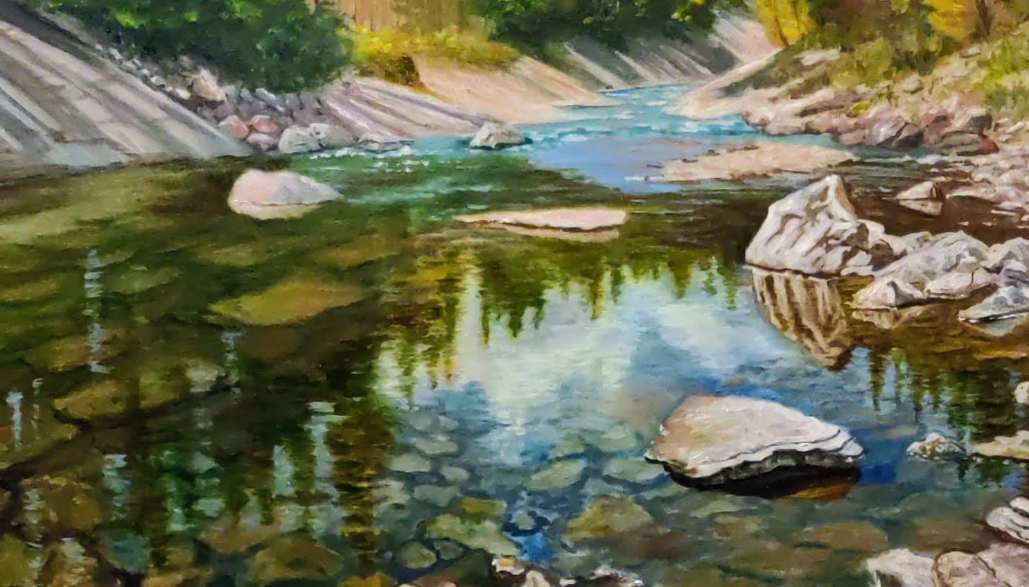 Cristal River. Original Oil Painting on Canvas 16"x20". Mountain ...