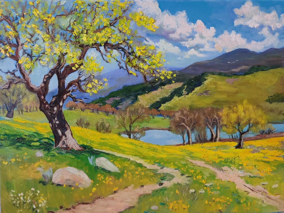 Early Spring Landscape Painting Oil Painting on Gallery Wrapped ...