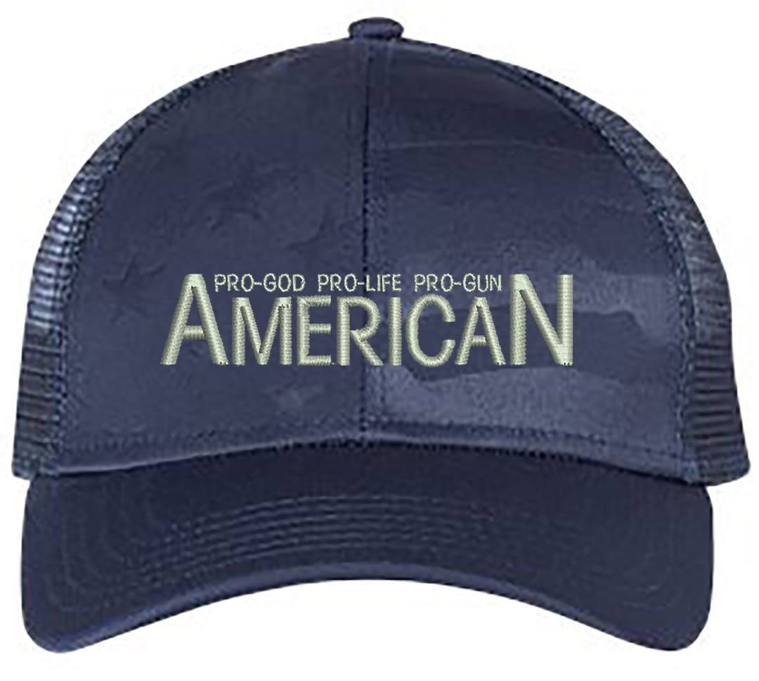 Pro-god Pro-life Pro-gun 1 Color Embroidered Trucker Structured ...