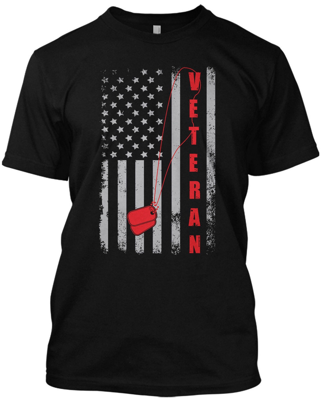 Veteran Flag American Military Memorial Patriotic T Shirt Graphic Tee ...