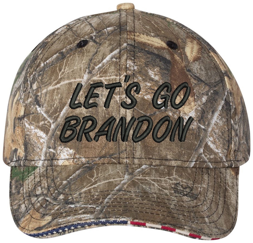 Let's Go Brandon Embroidered Camo Structured Adjustable One Size Fits ...